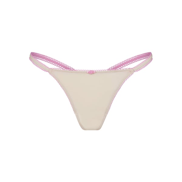 Track Fits Everybody Picot String Thong - Stone Petal Contrast - XL at