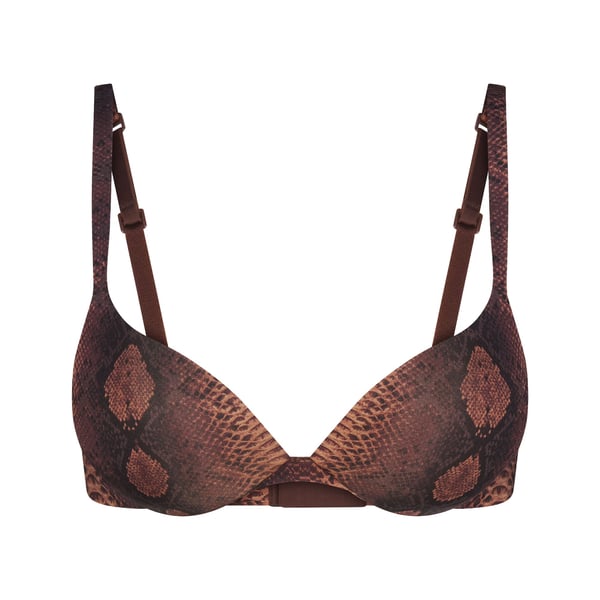 Track Skims Ultimate Teardrop Push Up Bra - Espresso Snakeskin Print