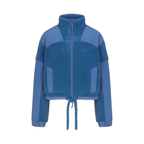 Track Skims Teddy Boxy Zip Up - Azure - 3 X at Skims