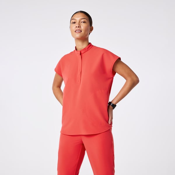 Track Figs Rafaela Oversized Scrub Top - Hibiscus - S - Regular at