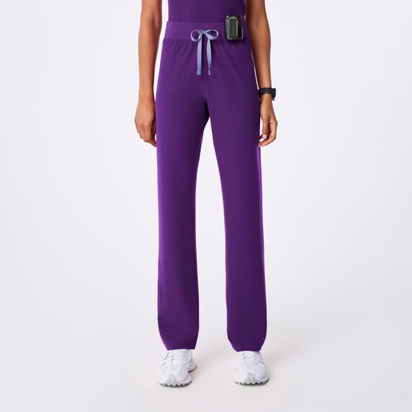 Track Figs High Waisted Livingston Basic Scrub Pants - Digital Grape