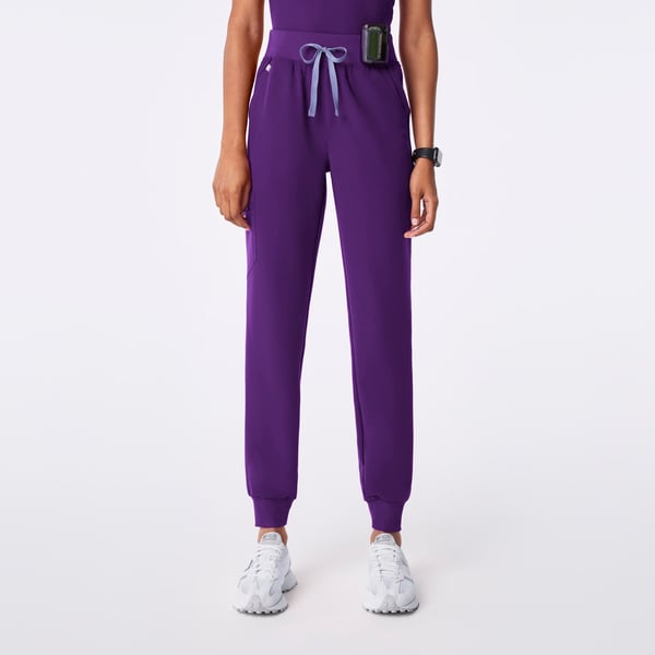 Track Figs High Waisted Zamora Jogger Scrub Pants - Digital Grape