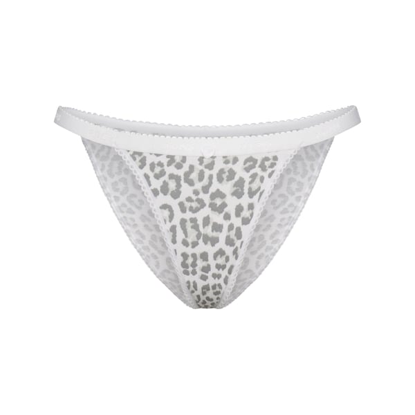 Track Skims Lightweight Cotton Logo Picot String Bikini - Snow Leopard