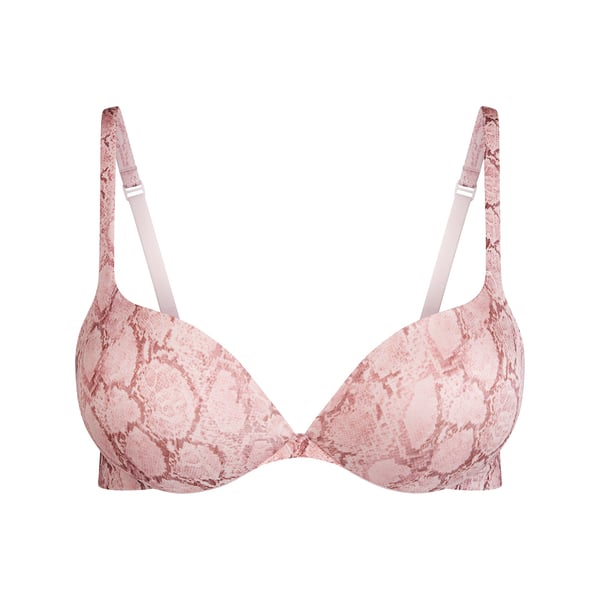 Track Skims Ultimate Teardrop Push Up Bra - Rose Pastel Snake Print