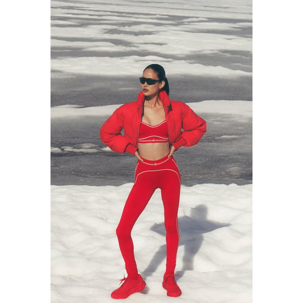 Track Alo Airbrush High Waist Heart Throb Legging - Bright Red/White