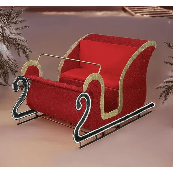 Freestanding Sleigh with Clear LED Lights In Stock Availability and